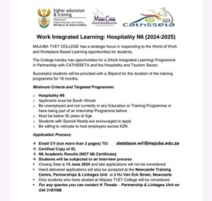 Work Integrated Learning: Hospitality Learnership Programme 2024/2025